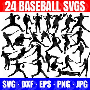 Baseball SVG Bundle, Silhouette Baseball Player Svgs, Women's Baseball ...