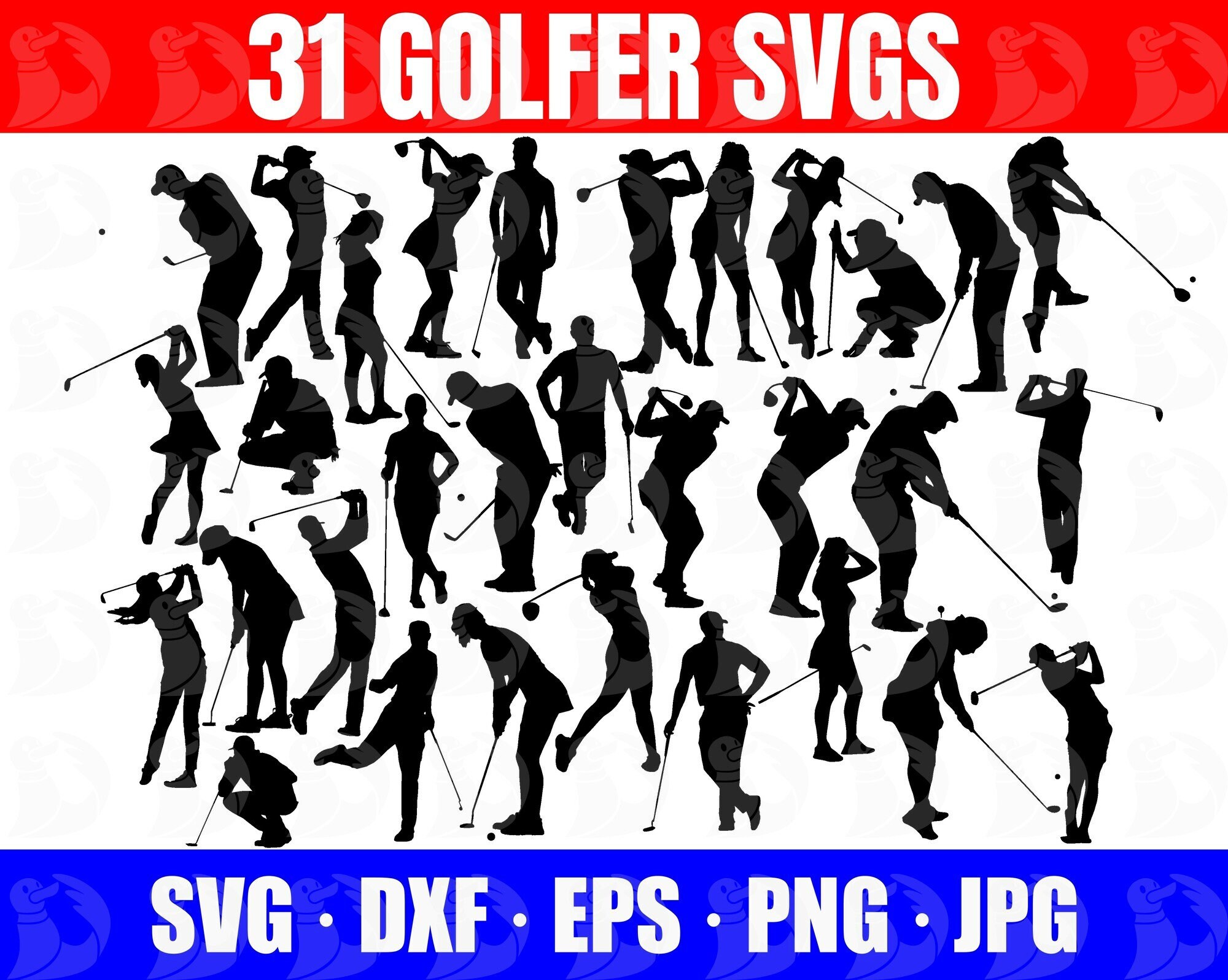 Golfer SVG Bundle, Golf Svgs, Women Golfers, Men Golfers, Female Golf ...
