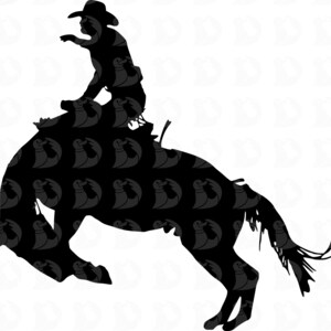 Bronc Riding SVG, Rodeo Svgs, Bronc Riding Silhouettes, Cowboy Riding ...