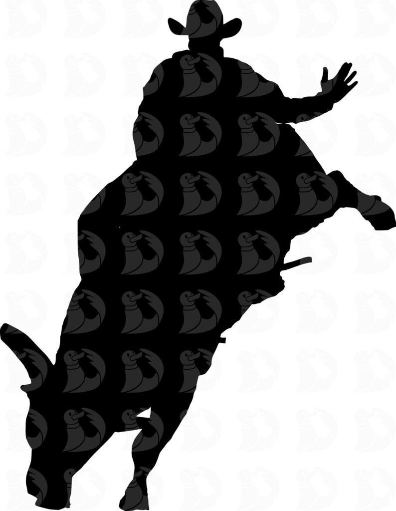 Bull Riding SVG, Rodeo Svgs, Bull Riding Silhouettes, Cowboy Riding ...