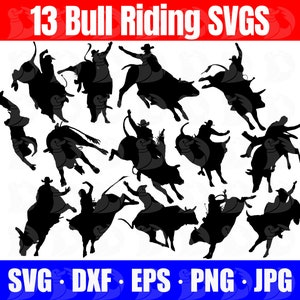 Bull Riding SVG, Rodeo Svgs, Bull Riding Silhouettes, Cowboy Riding ...