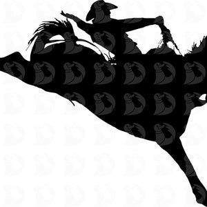 Bronc Riding SVG, Rodeo Svgs, Bronc Riding Silhouettes, Cowboy Riding ...