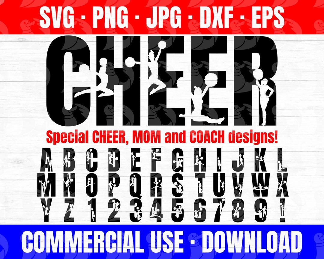 Cheer Alphabet SVG Designs, Great for Shirts, Wall Art, Bags, Mugs, and ...