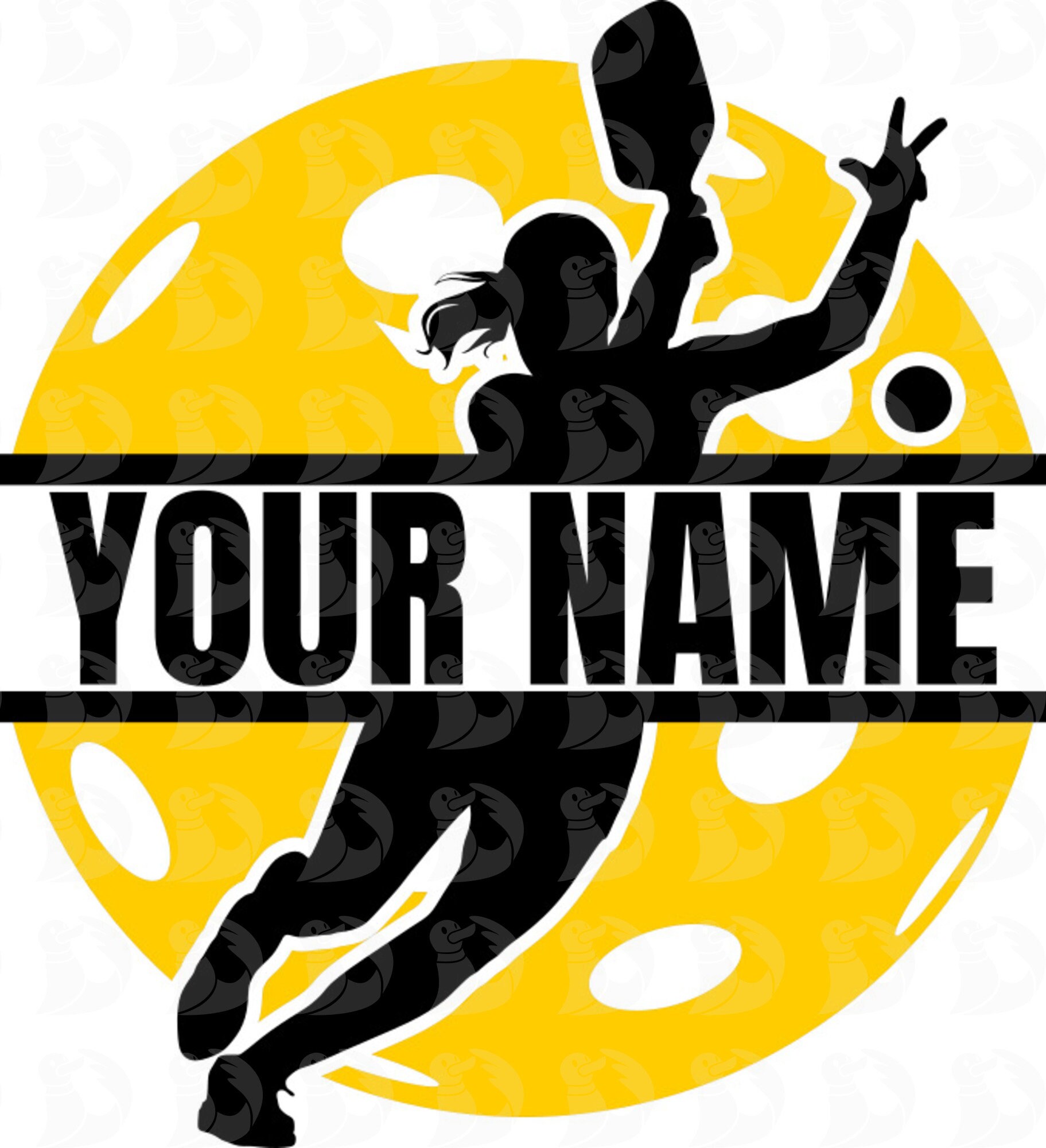 Personalized Pickleball SVG Monogram, Split Monogram, Custom Pickleball ...