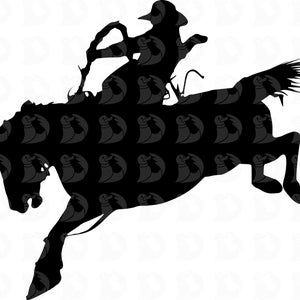 Bronc Riding SVG, Rodeo Svgs, Bronc Riding Silhouettes, Cowboy Riding ...