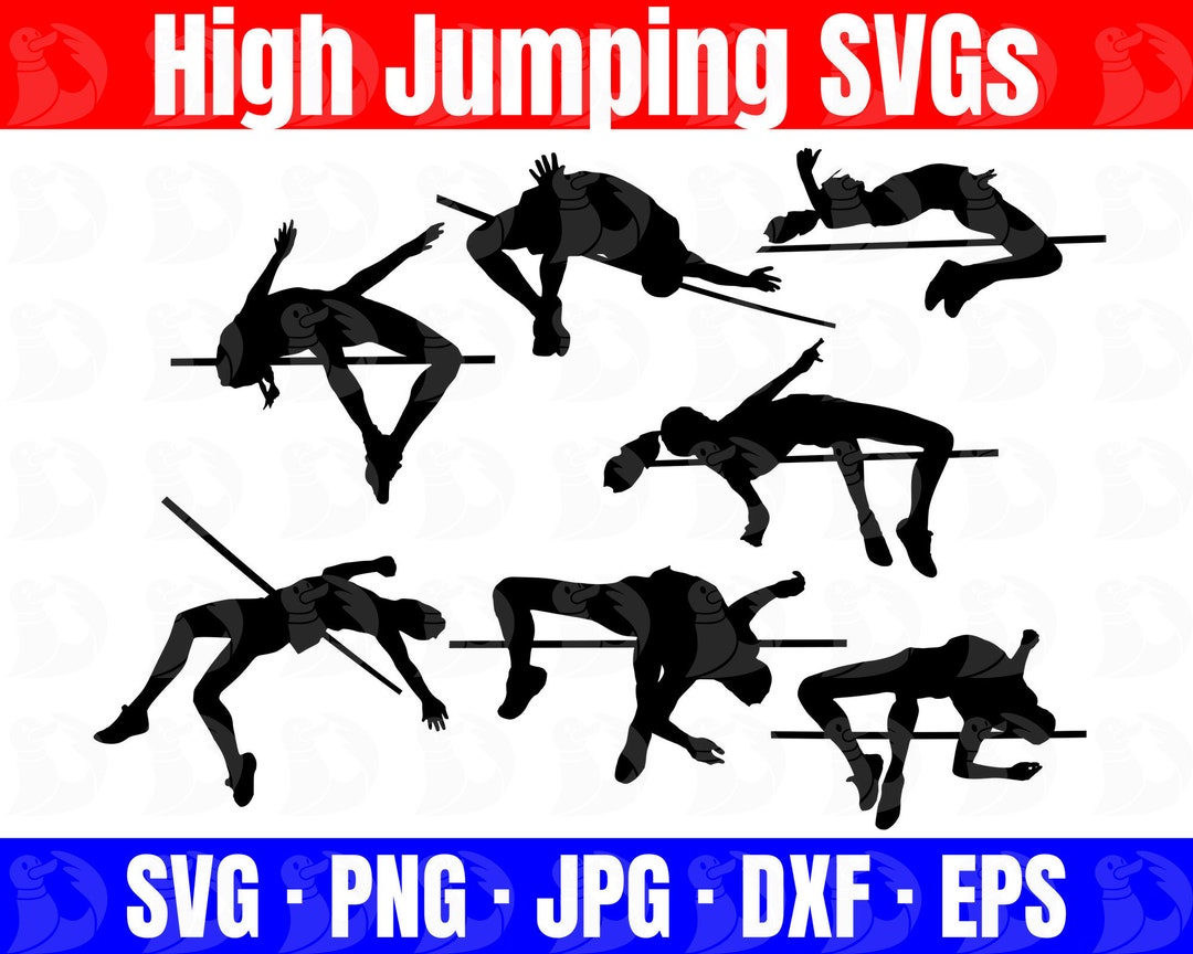 High Jumper SVG Bundle, Track and Field Clipart, High Jump Svgs, Track ...