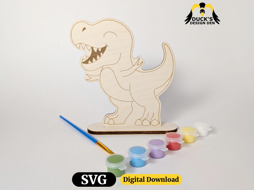Trex Paint Kit SVG, Dinosaur Paint Kit, Laser Cut Design File ...