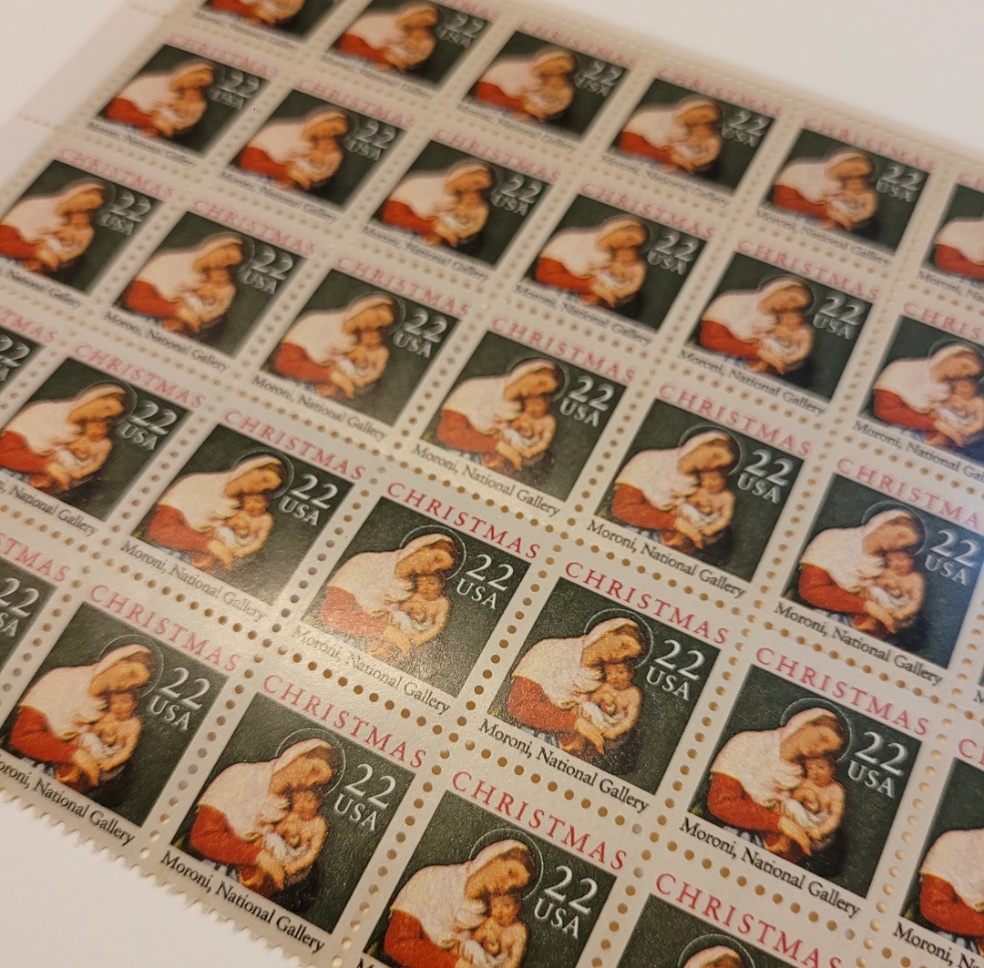 50 Vintage Unused Christmas Mail Stamps USA/22 Cents/usps Postage - Etsy