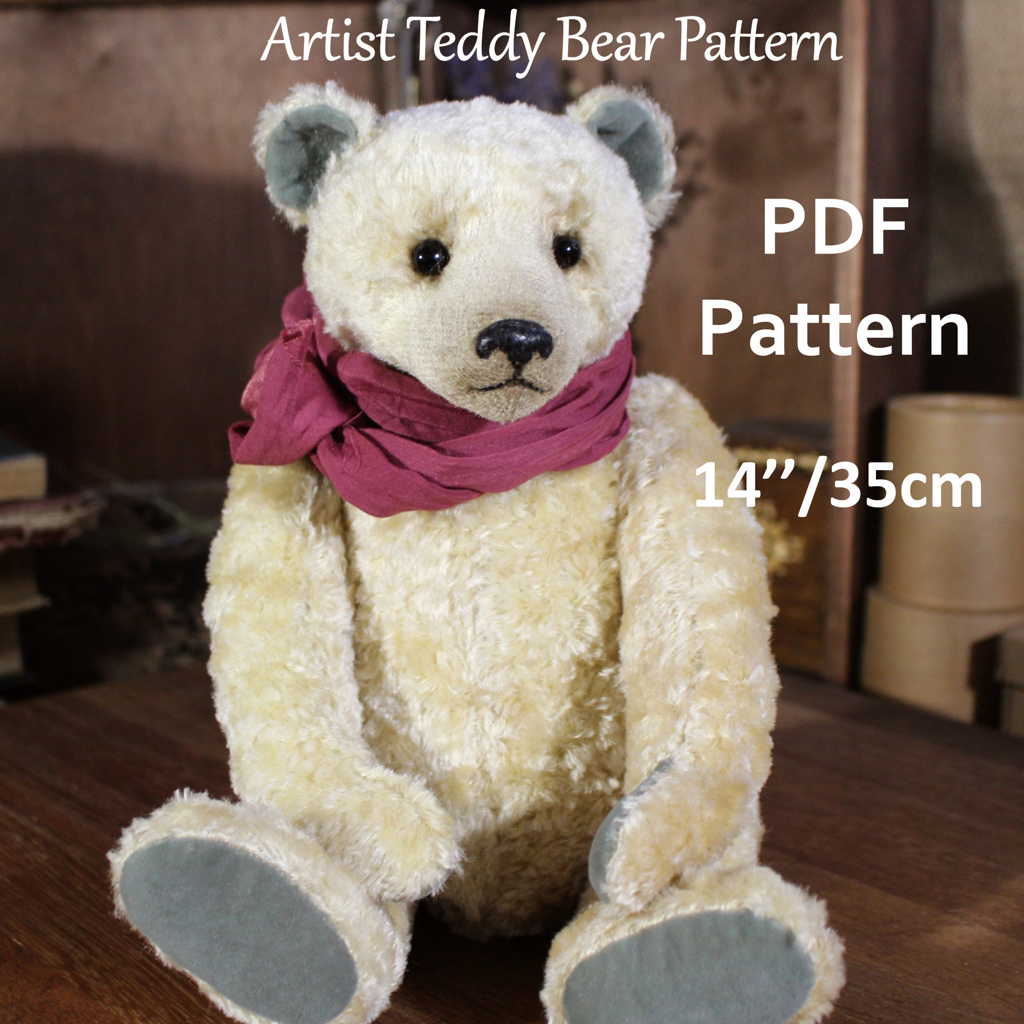 14" Mohair Jointed Teddy Bear Sewing Pattern: Classic OOAK Design (PDF ...