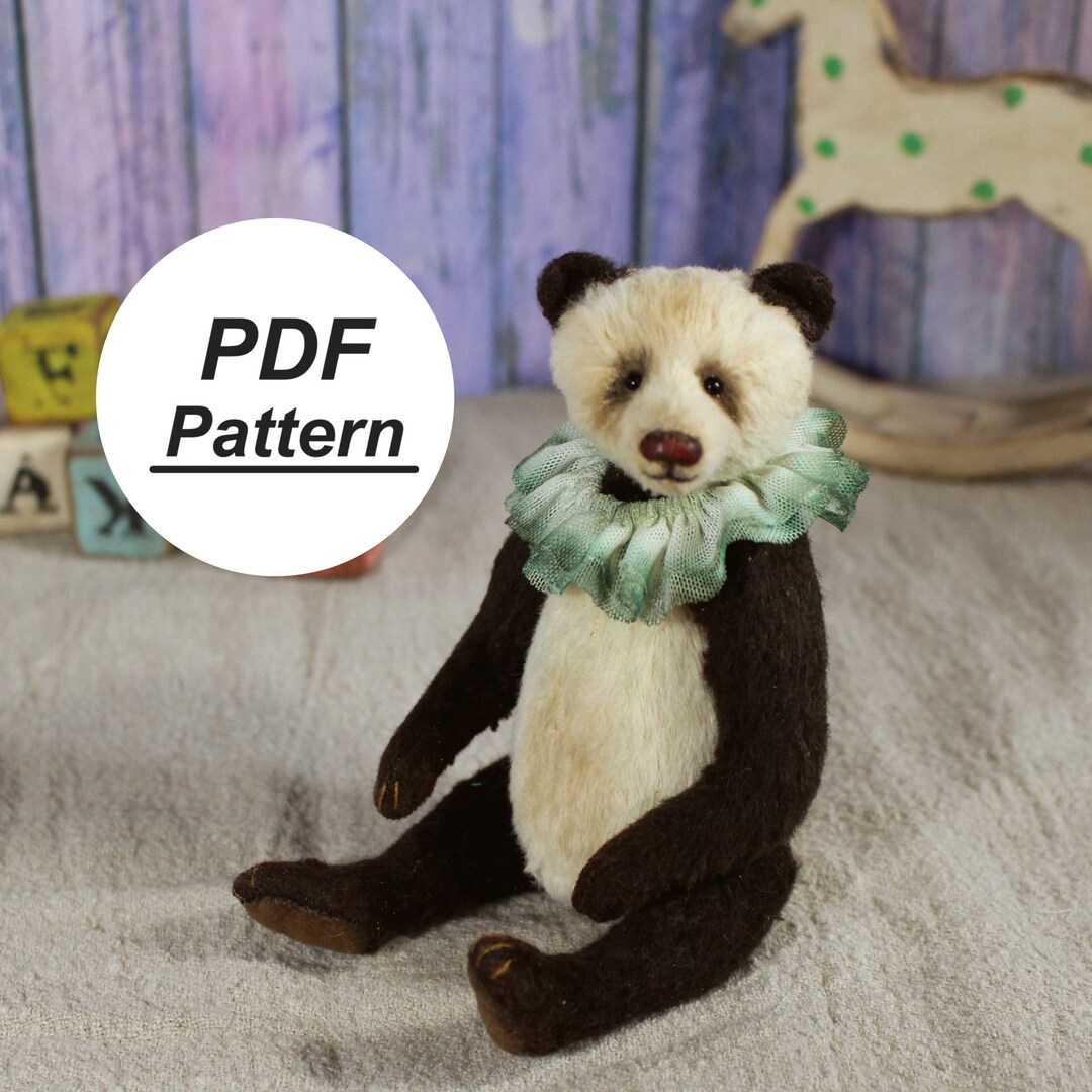 Panda Teddy Bear Sewing Pattern: Artist Cub Design (PDF Pattern) - Etsy