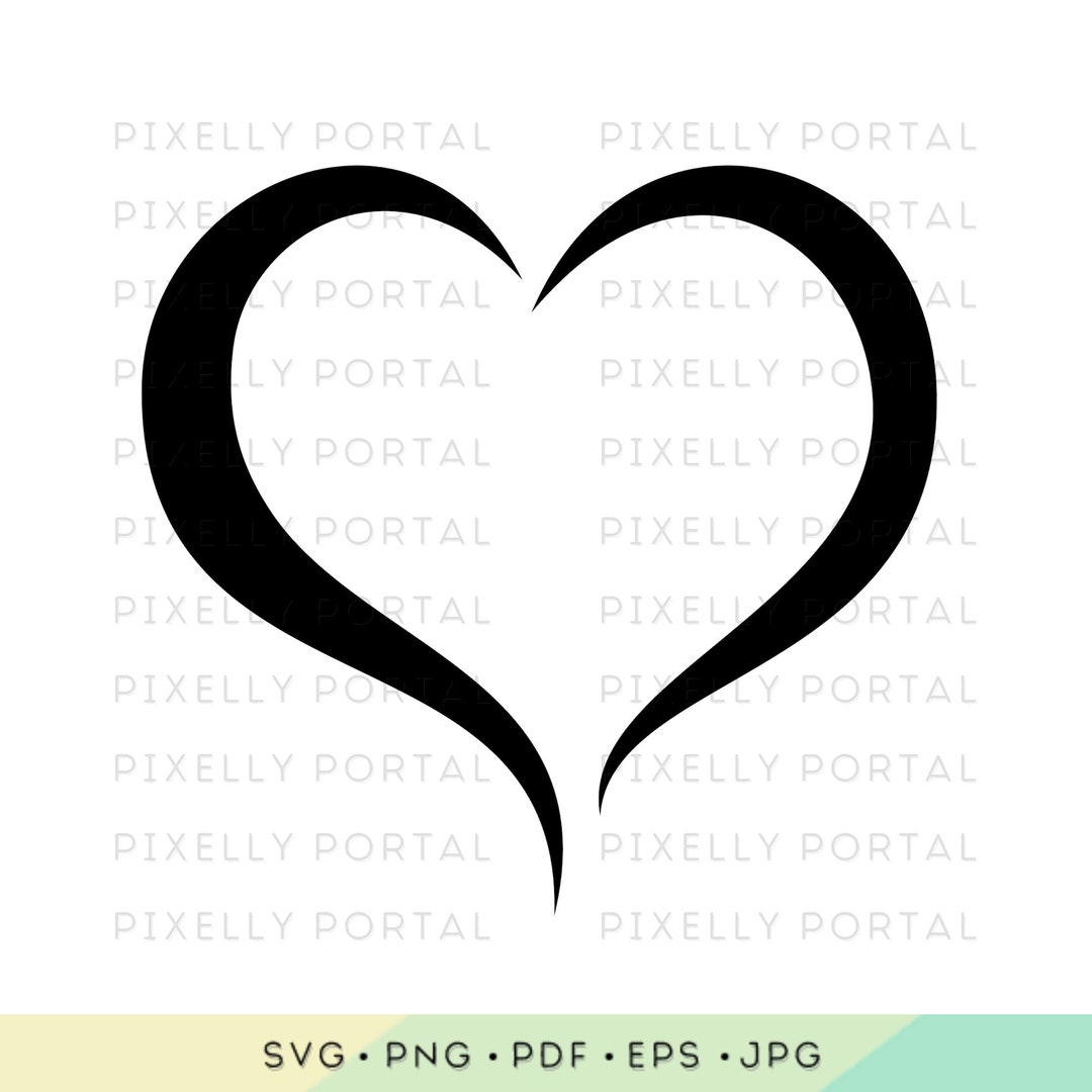 Open Heart Svg, 20 Instant Downloads in 4 Colours, Open Heart Black ...