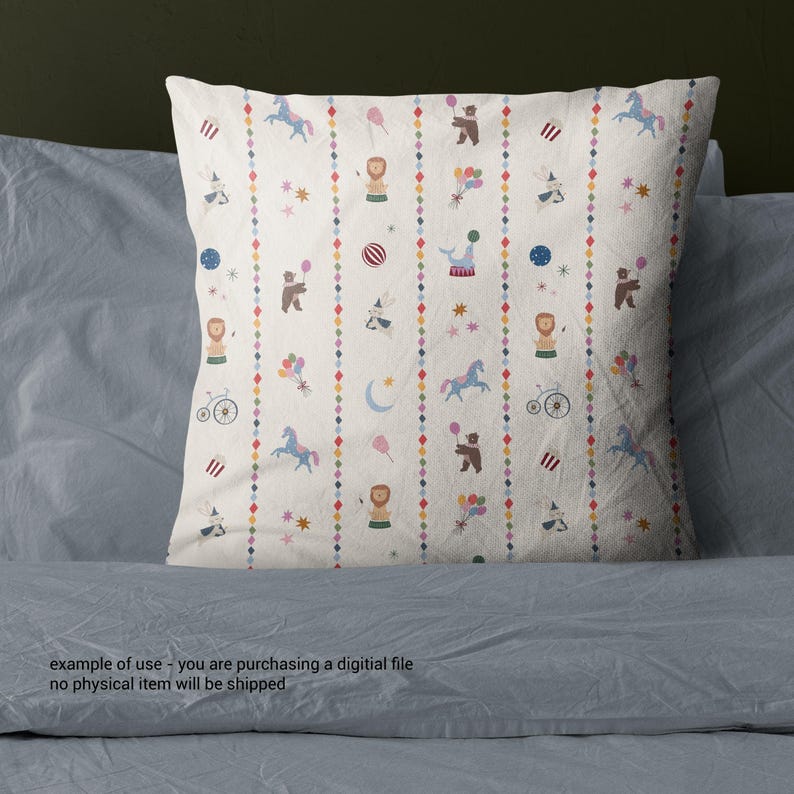 Vintage Circus Seamless Pattern, Digital Paper For Nursery Wallpaper ...