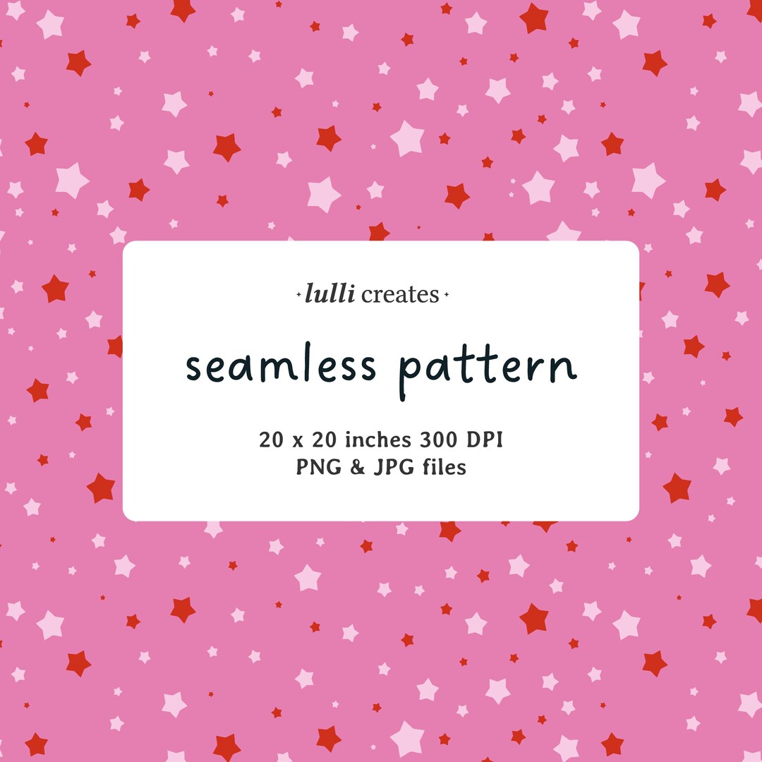 Red Pink Stars Seamless Pattern Cosmic Digital Paper, Cute Print ...
