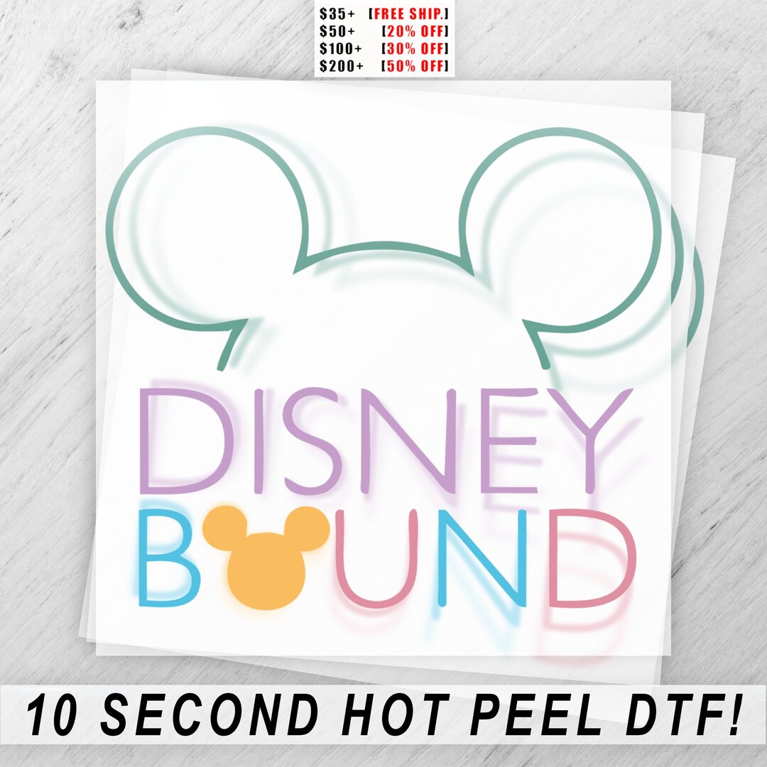 Disney Bound Mickey Mouse Ear DTF Transfer Sheet for DIY Clothing ...