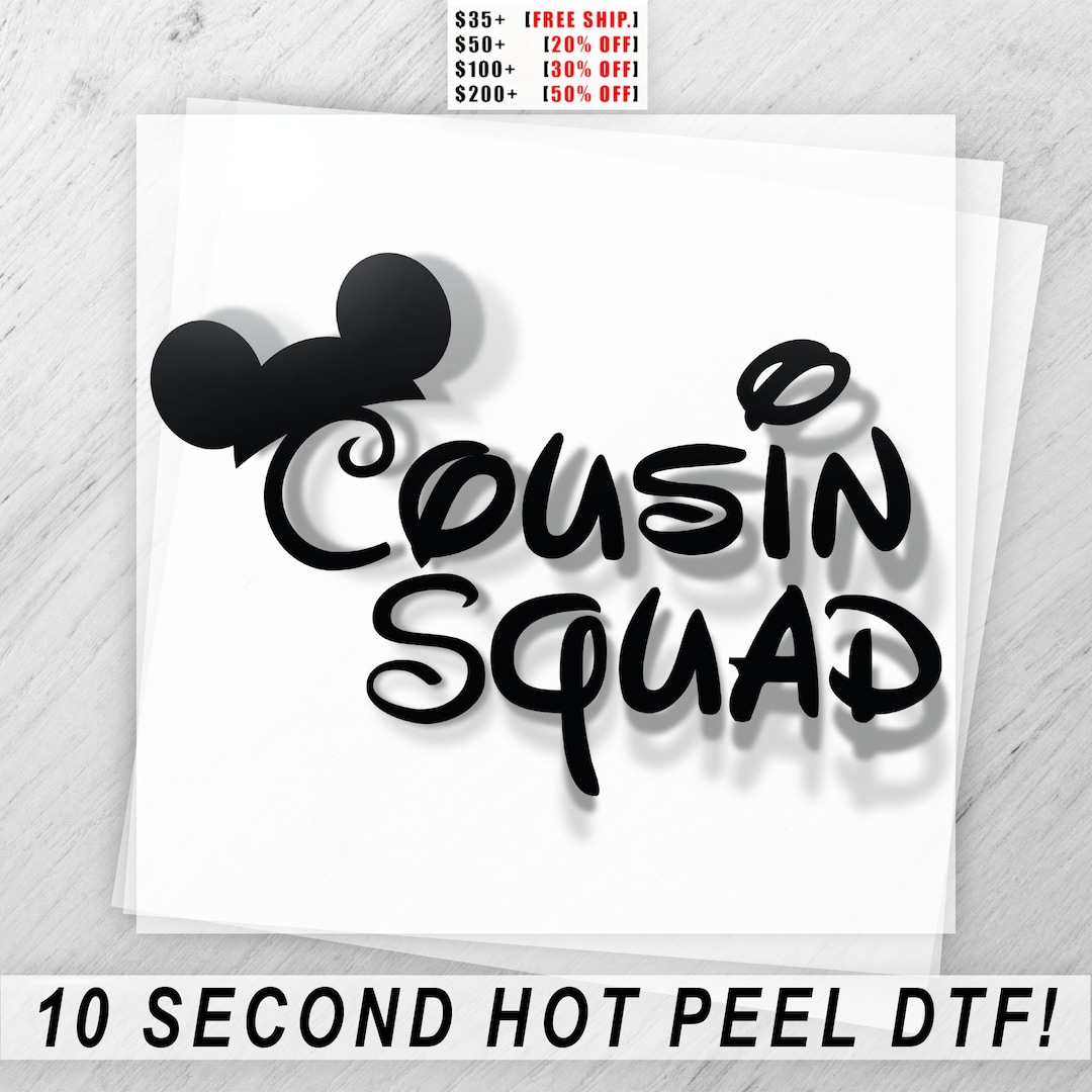 Cousin Squad Mickey Ears DTF Transfer Sheet Family Trip Iron on Decal ...