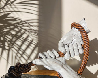 Rope Holding Hand Statue, Hand Wrapped in Rope Sculpture, Sailor Statue ...