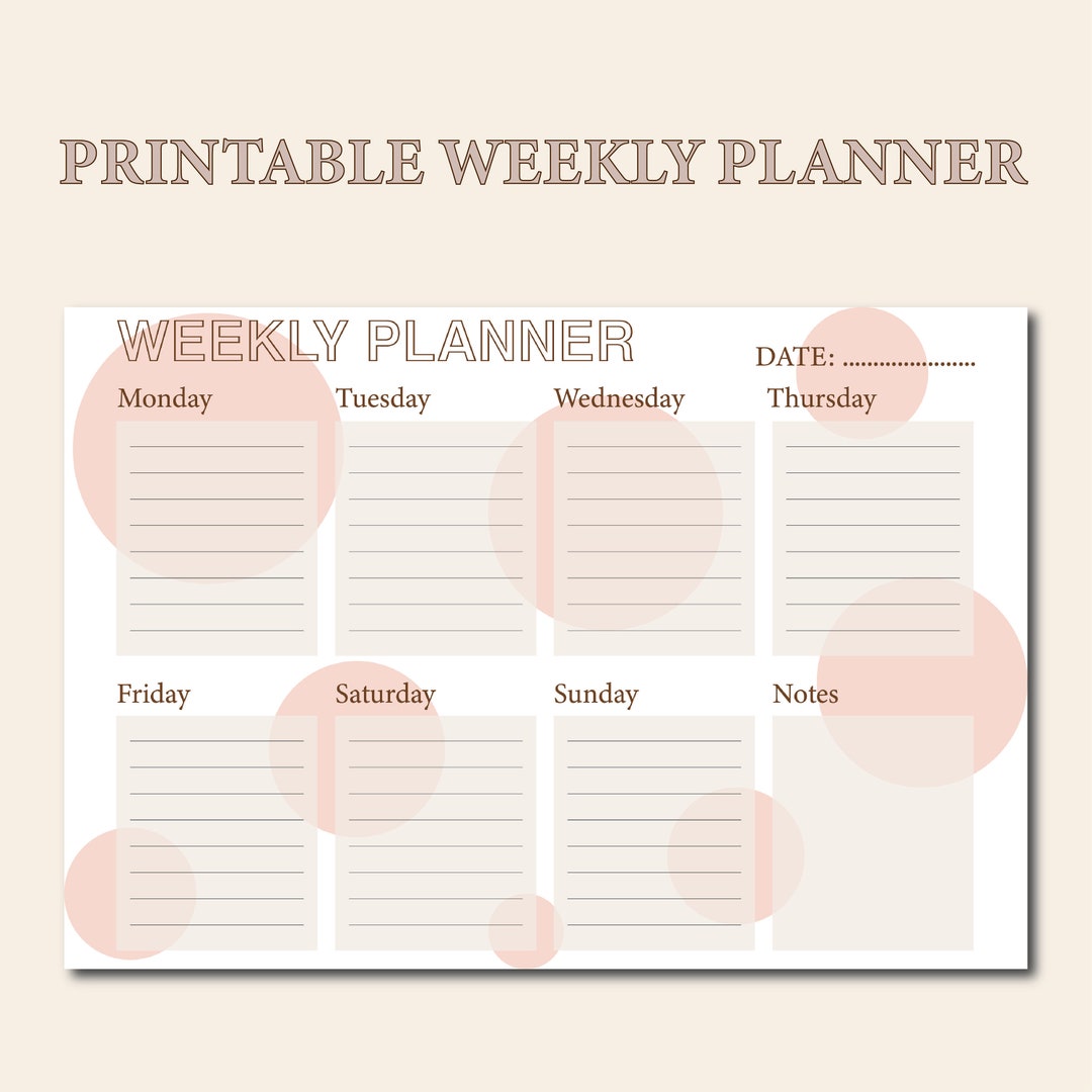 Weekly Planner Printable, PDF - Etsy