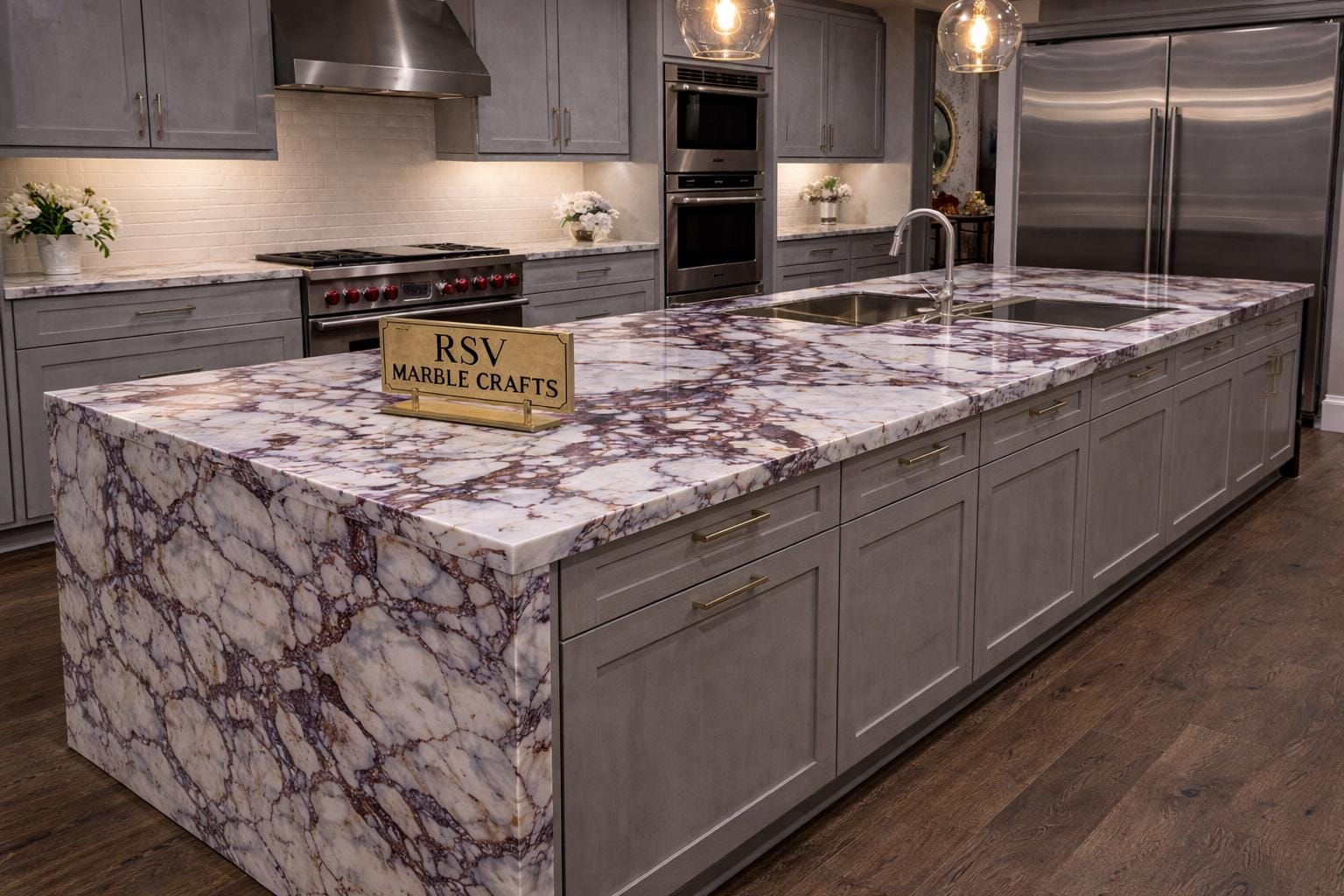 Calacatta Viola Marble Kitchen Island|luxury Marble Countertop|custom ...