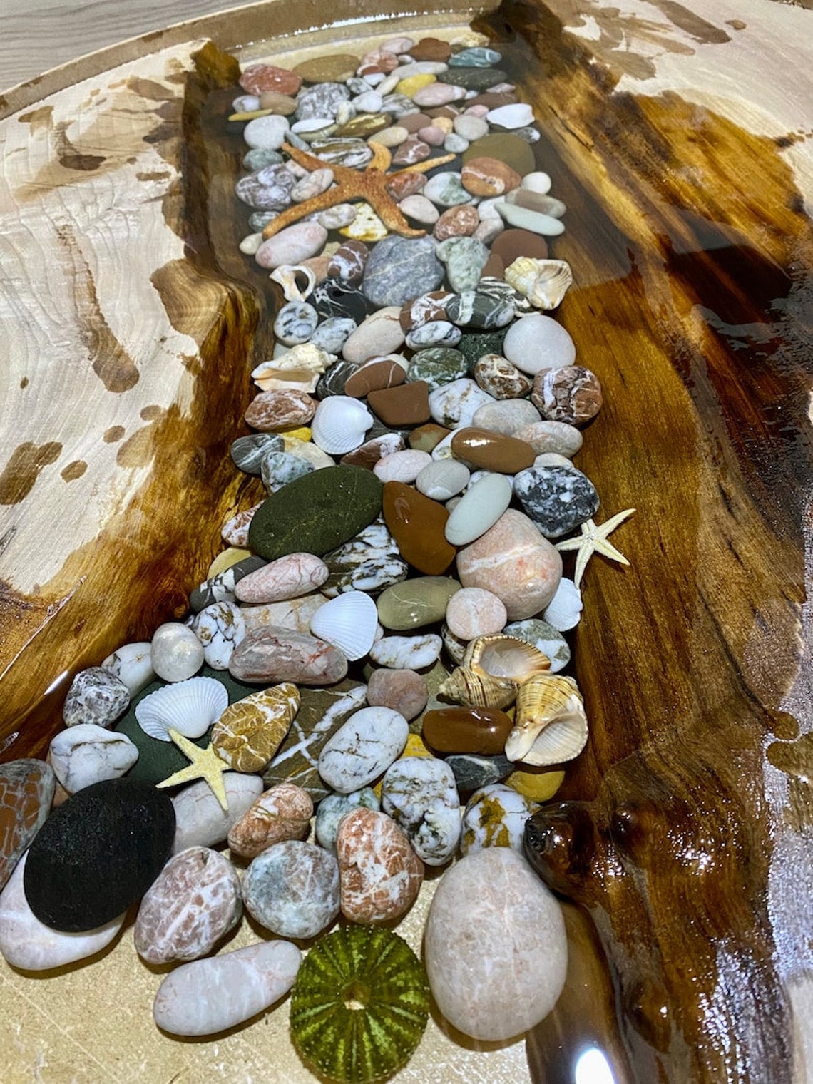 Pebble Decor Table,walnut Table,epoxy Coffee Table,epoxy Table, Unique ...