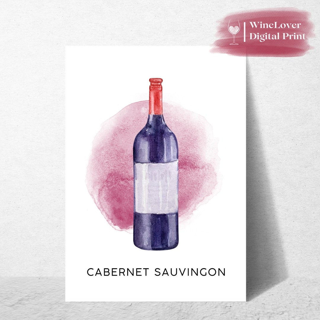 Wine Art Print Bordeaux Wine Poster Wine Gift Wine Design - Etsy