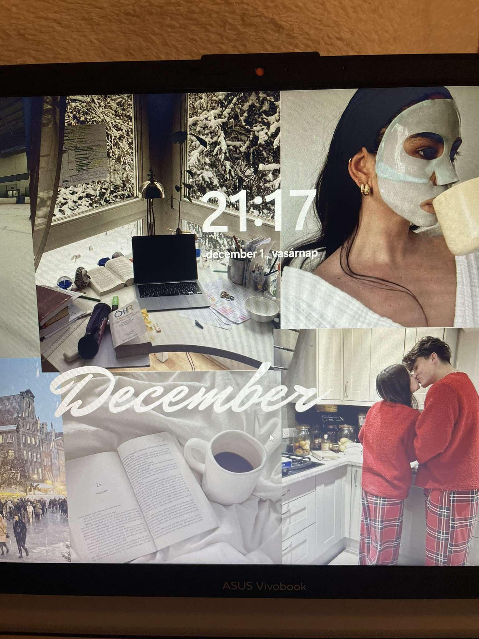 December Vision Board for Girs Aesthetic Template Winter Wallpaper - Etsy