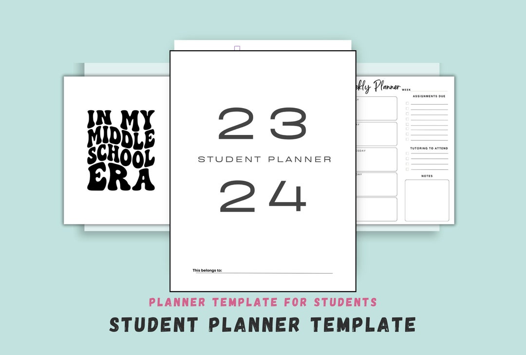School Planner, Academic Planner, Middle School Planner, School Planner ...