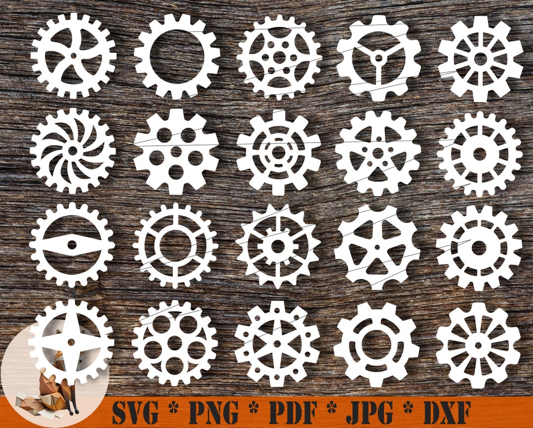 Gears Bundle SVG Digital Download Paper Cut Template Files for Cricut ...