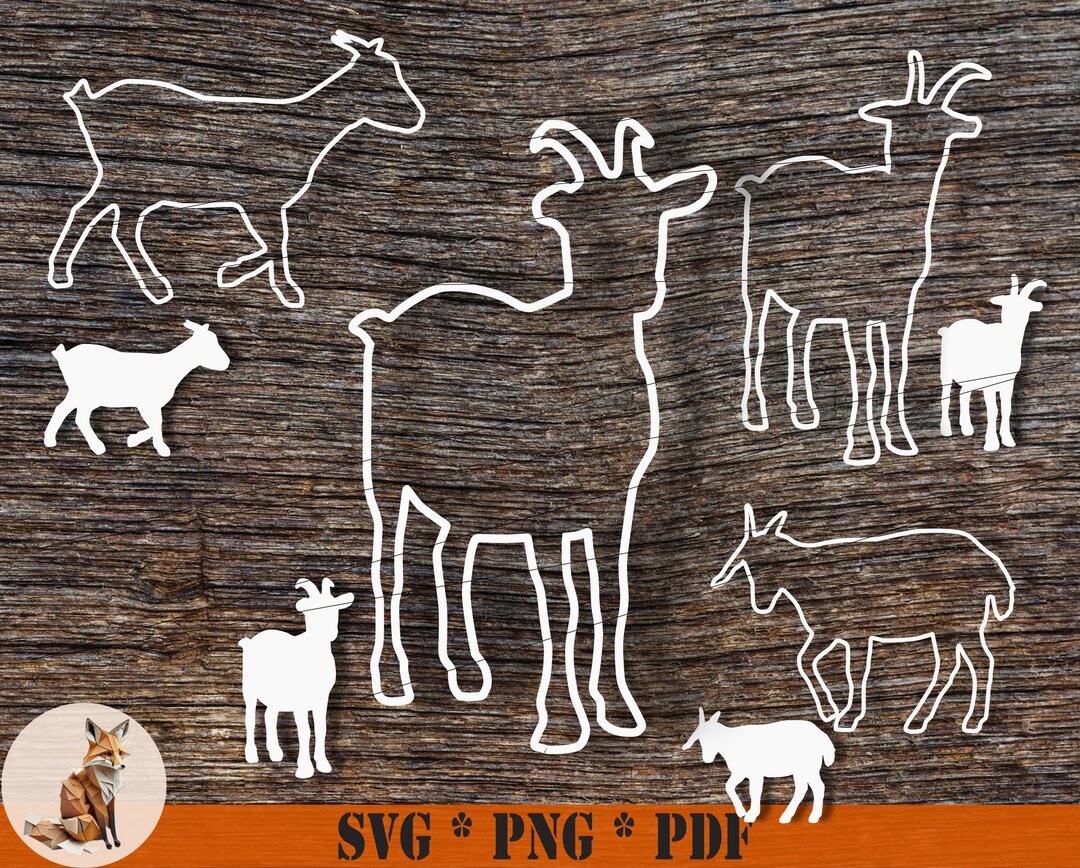 Goat Outline SVG, Goat Silhouette Digital Download, Paper Cut Animal ...