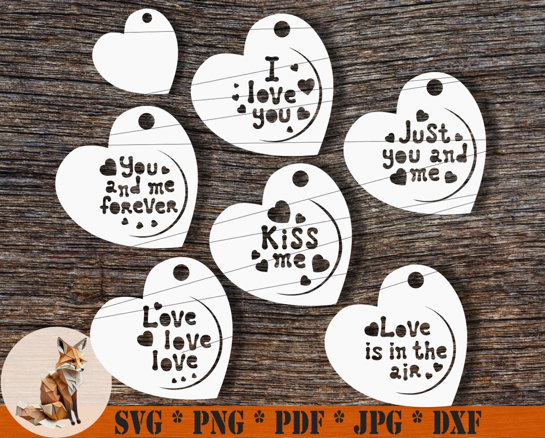 Love Tags Valentines Day SVG Love Quotes Hearts SVG, Gift Love Hearts ...