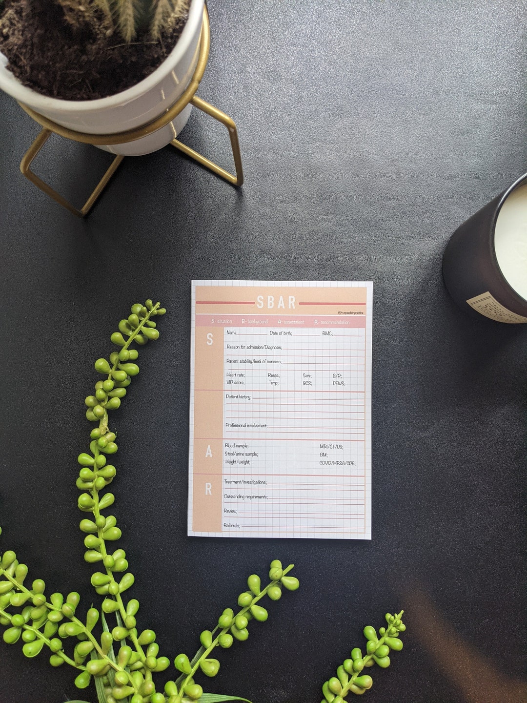 SBAR Notepad Orange - Etsy