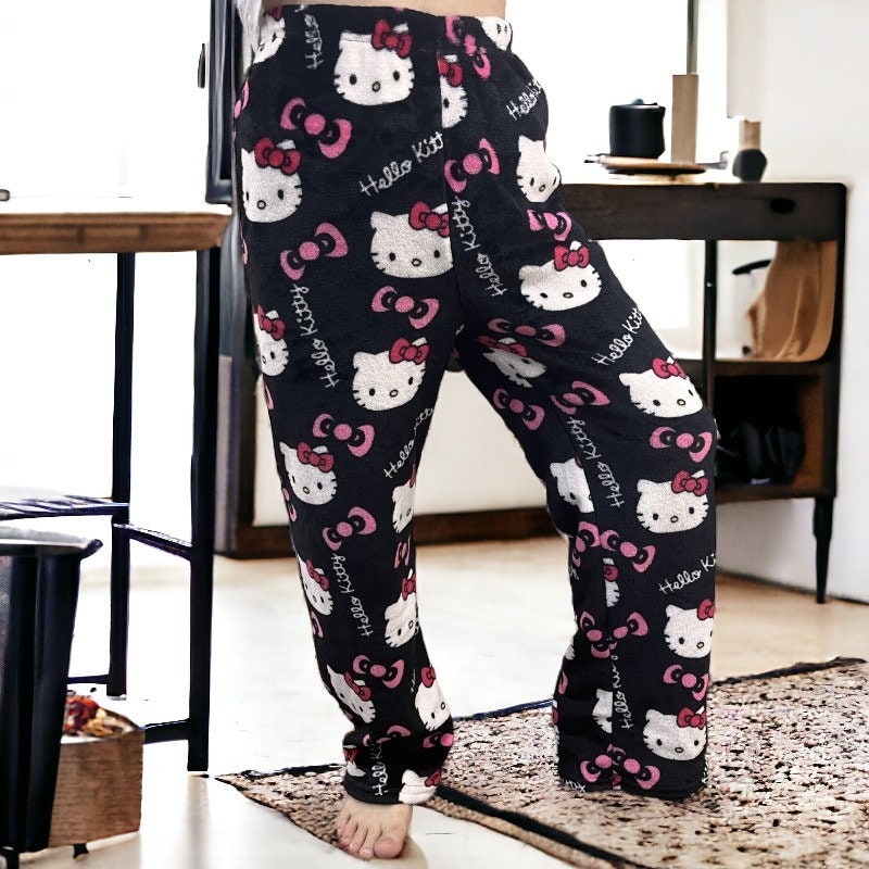 Adorable Y2K Hello Kitty Pajama Pants Sanrio Y2K Apparel, Lounge ...