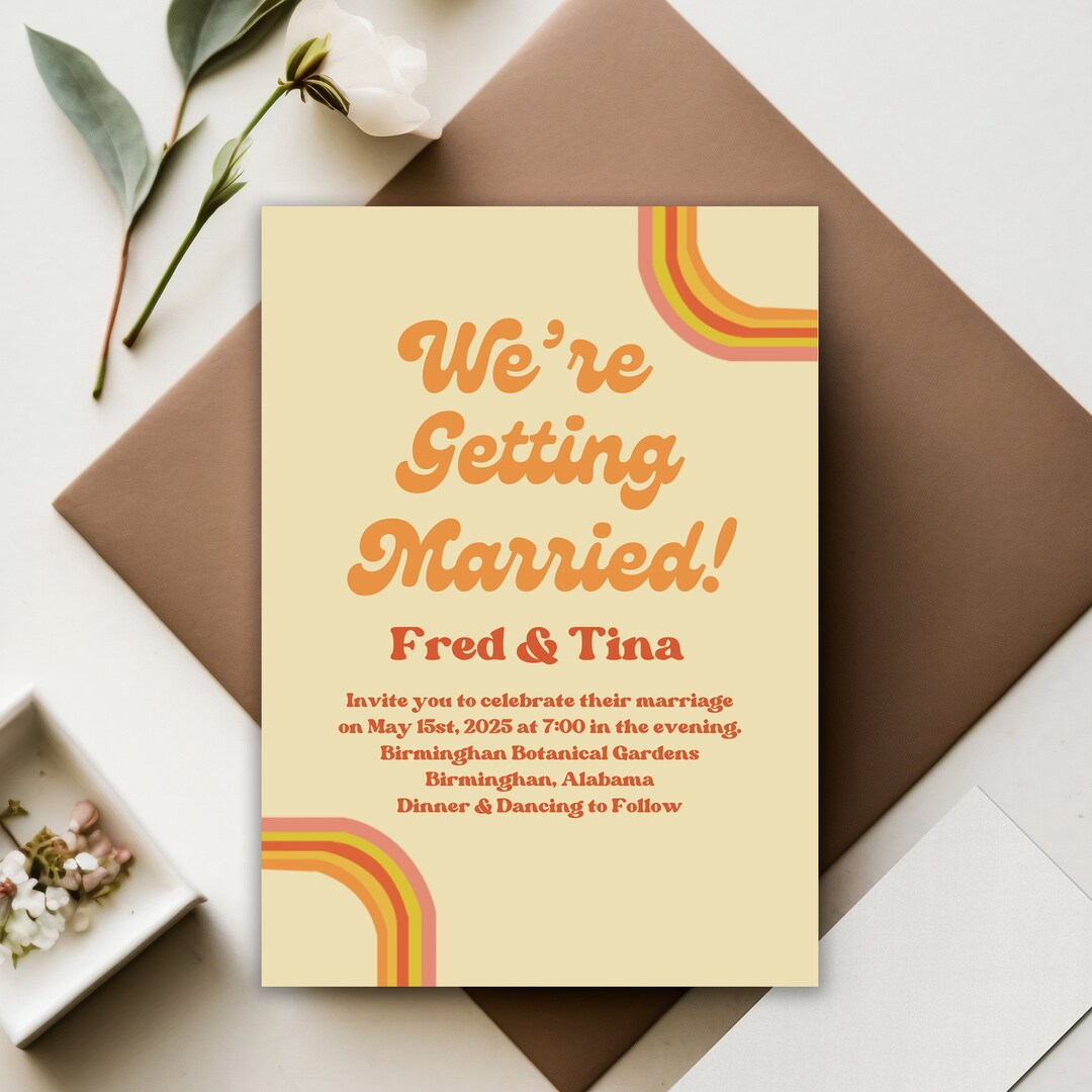 Retro Bridal Shower Invite | 70s Bridal Shower | Hippie Retro Bridal ...