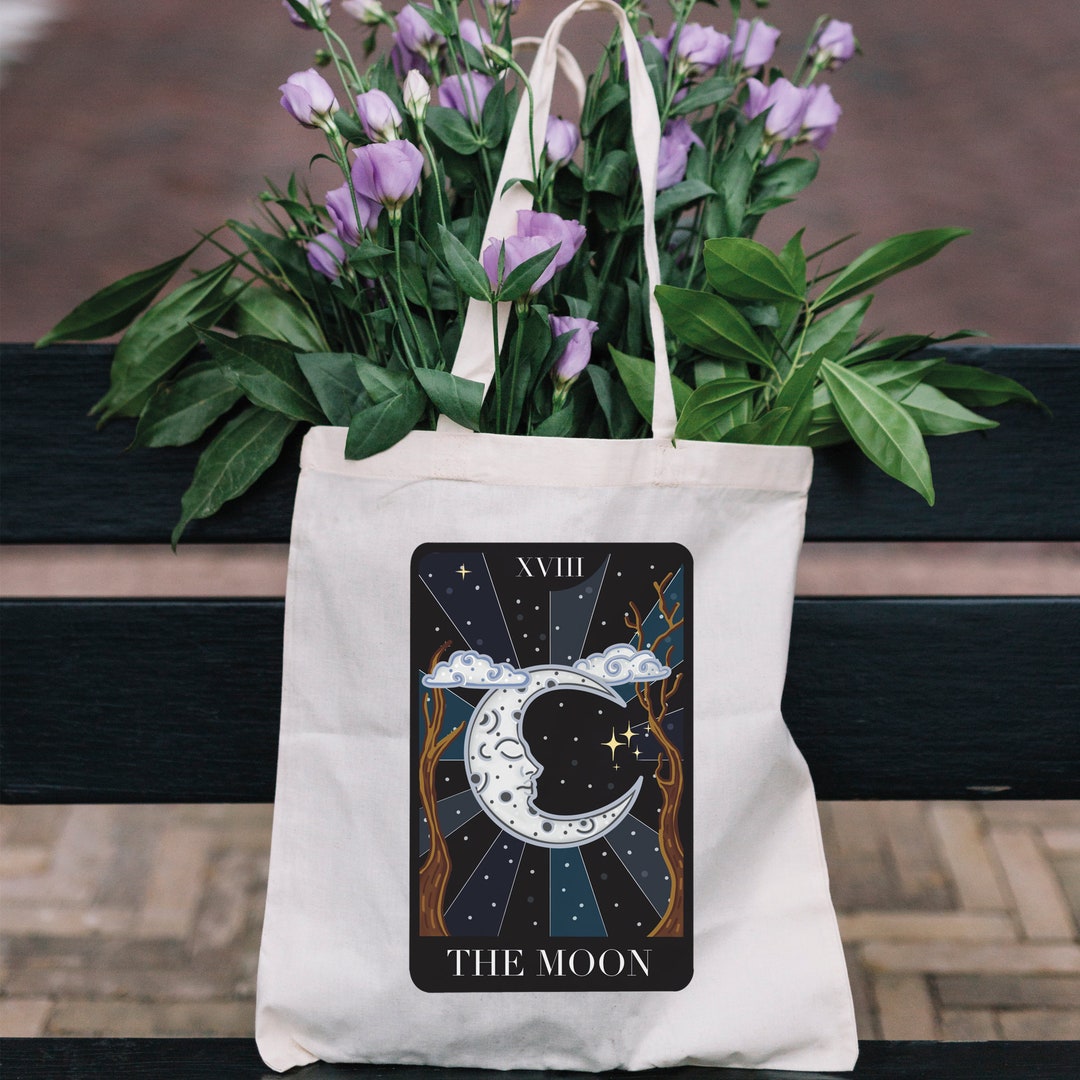 Moon Tote Bag Moon Witch Tote Bag Magic Tote Bag - Etsy