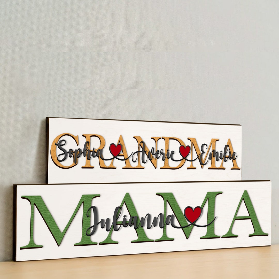 Personalized Mom Wood Sign, Custom Name Sign, Mothers Day Gift, Gift ...