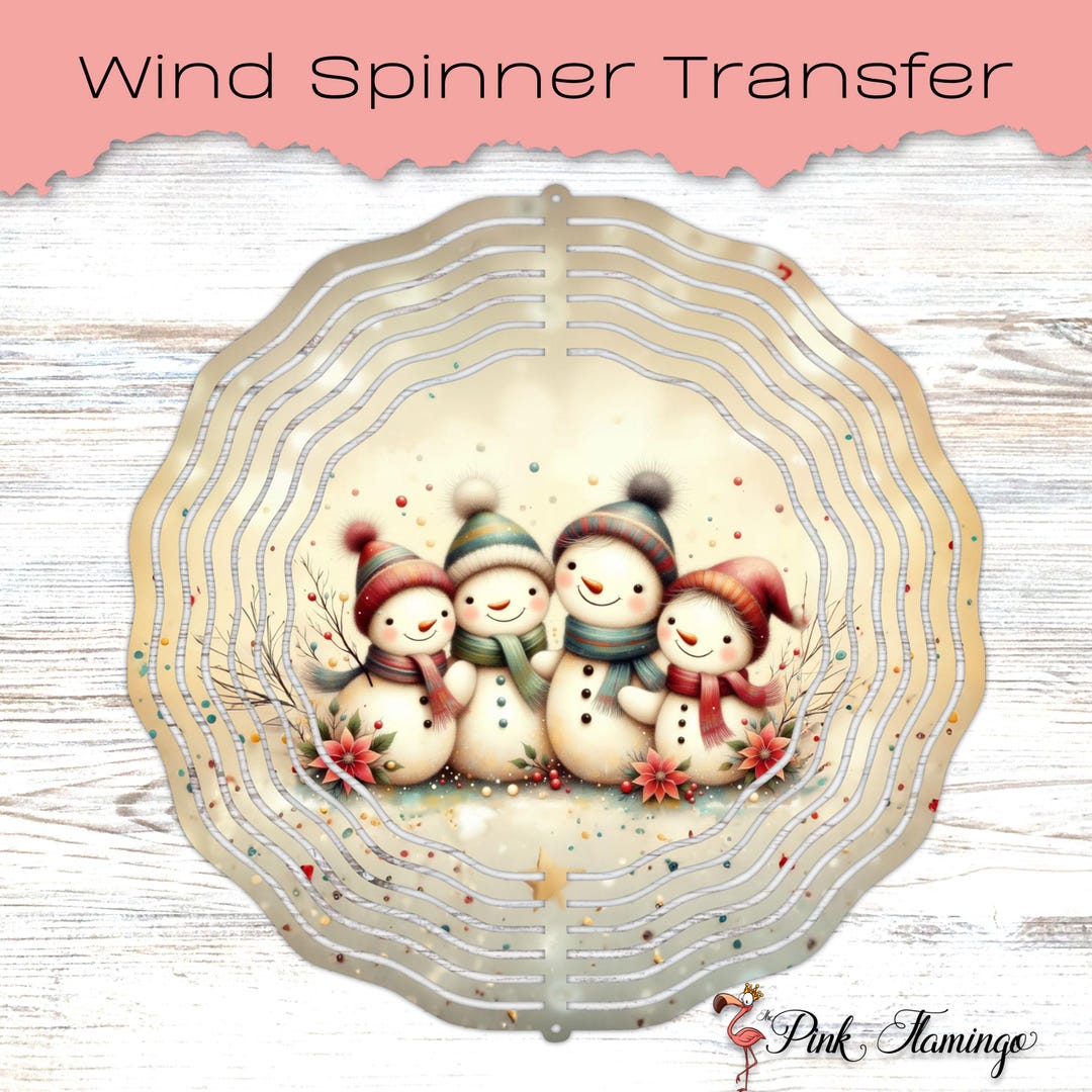 Snowman Family Cheer – Christmas Wind Spinner Sublimation Transfer ...