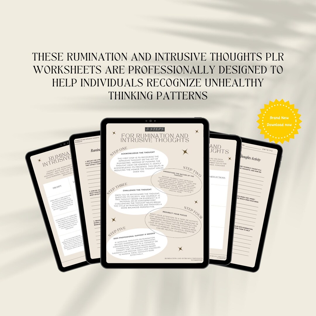Rumination & Intrusive Thoughts Workbook: Anxiety Relief, Mindfulness ...