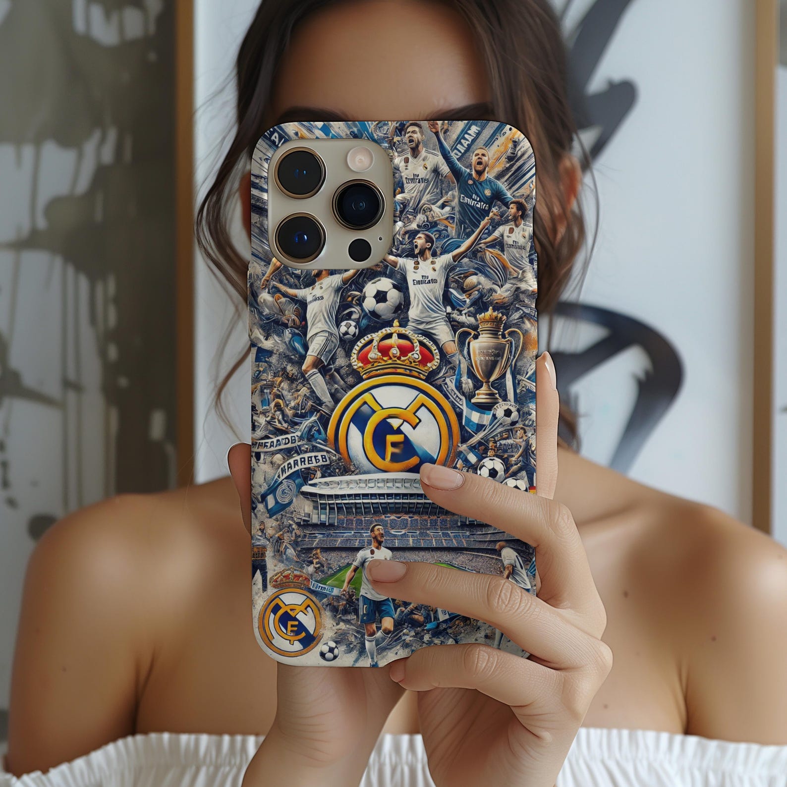 Real Madrid iPhone Case, Football Team iPhone Cover, iPhone 16 Pro Max ...