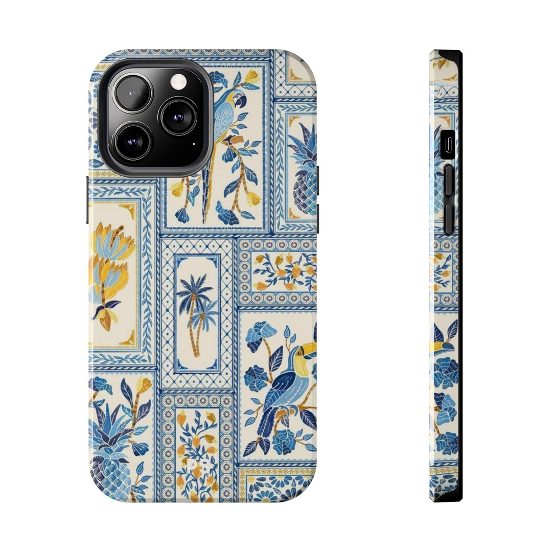 Mosaic Pattern Collage iPhone Case, Parrot Phone Case, Floral Parrot ...