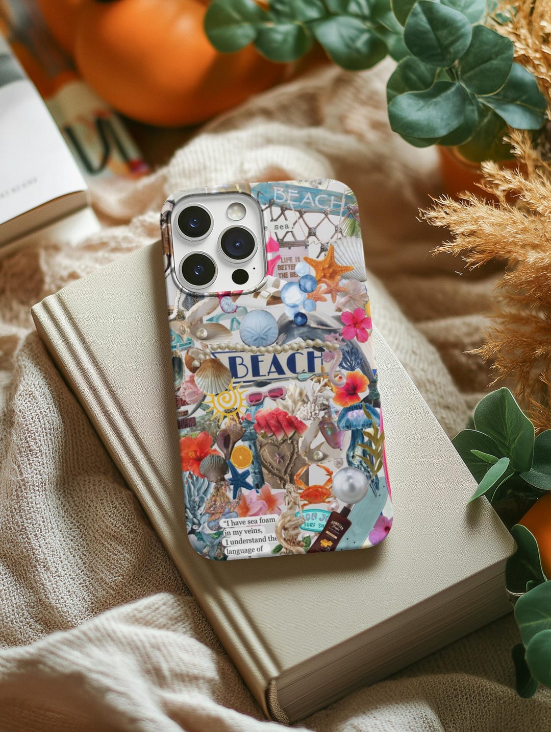 Beach iPhone Case With Seashell and Starfish, Tropical iPhone Phone ...