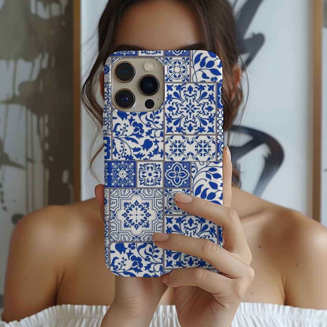 Blue Collage Tile Phone Case,scrapbook Phone Case, iPhone 15 Pro Max ...