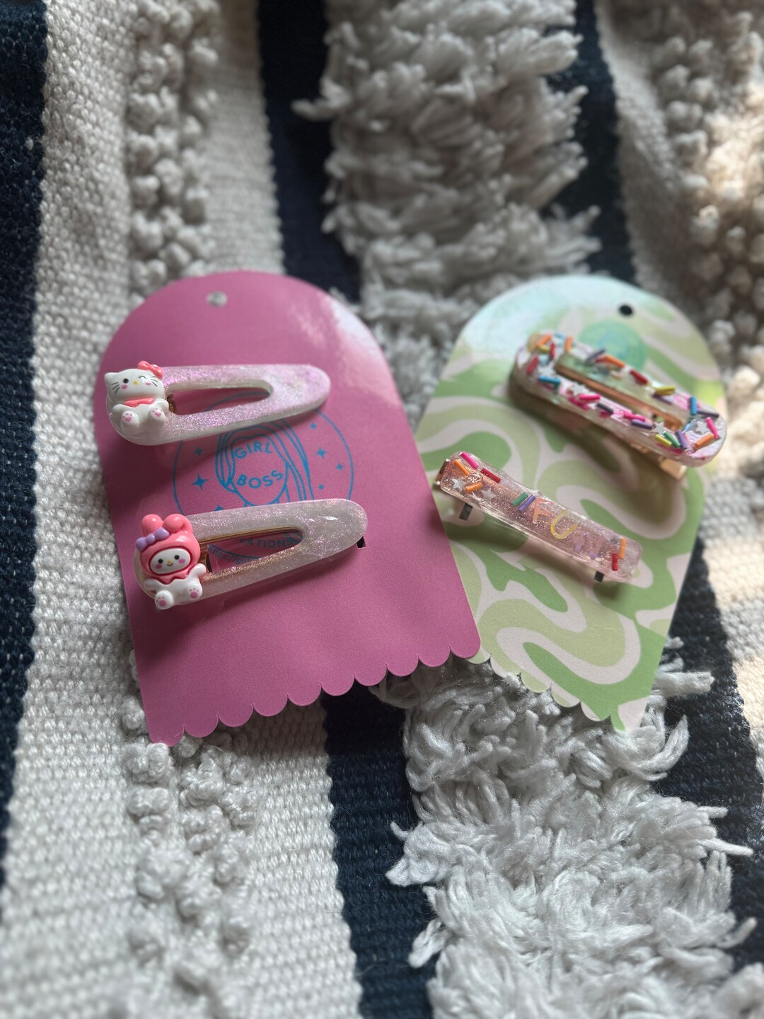 Kawaii Clips, Hair Clips Kawaii, 4 Pack Cute Hair Clips, Handmade Clips ...