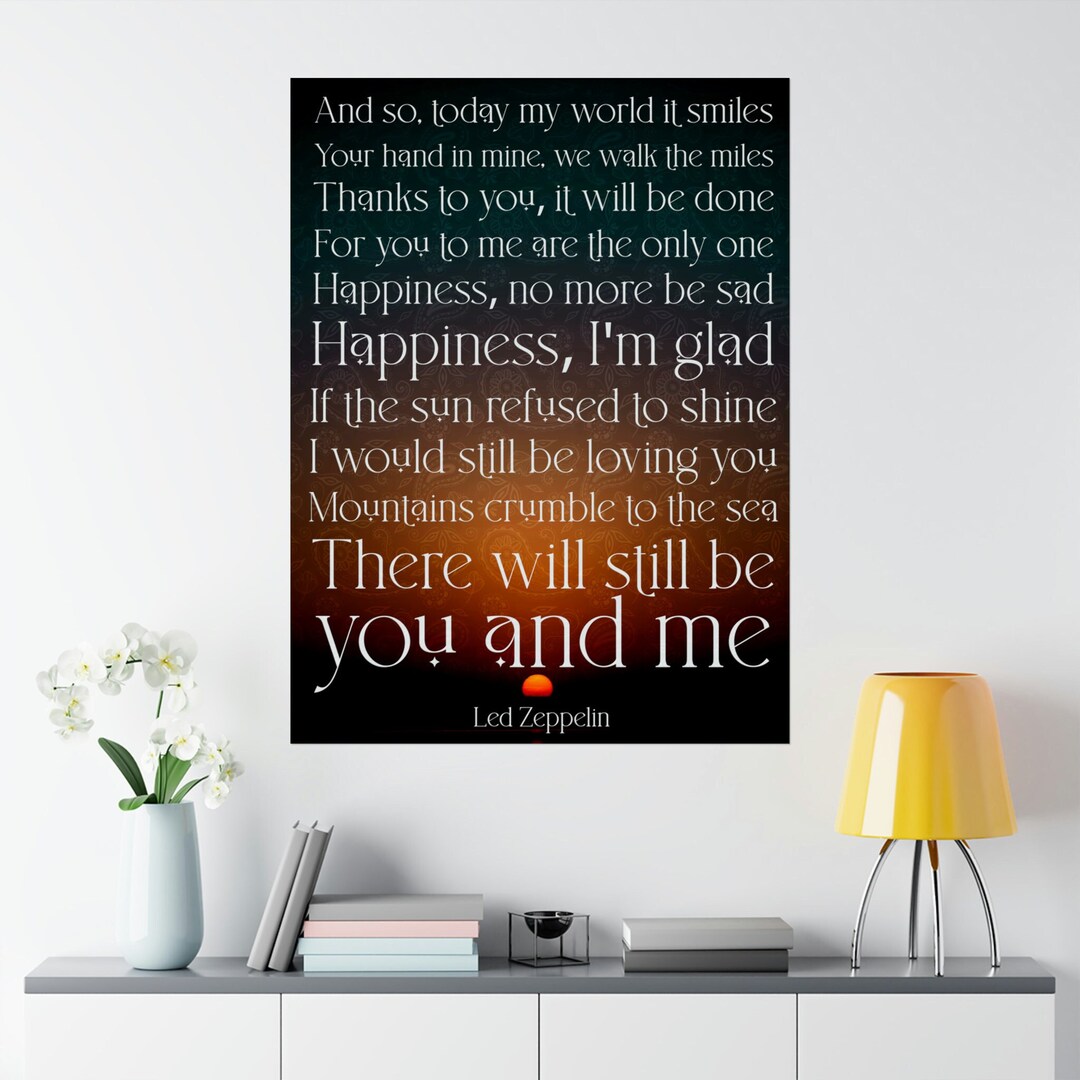 Thank You Poster, Led Zeppelin Music Poster, Led Zep, Thank You, Lyrics ...
