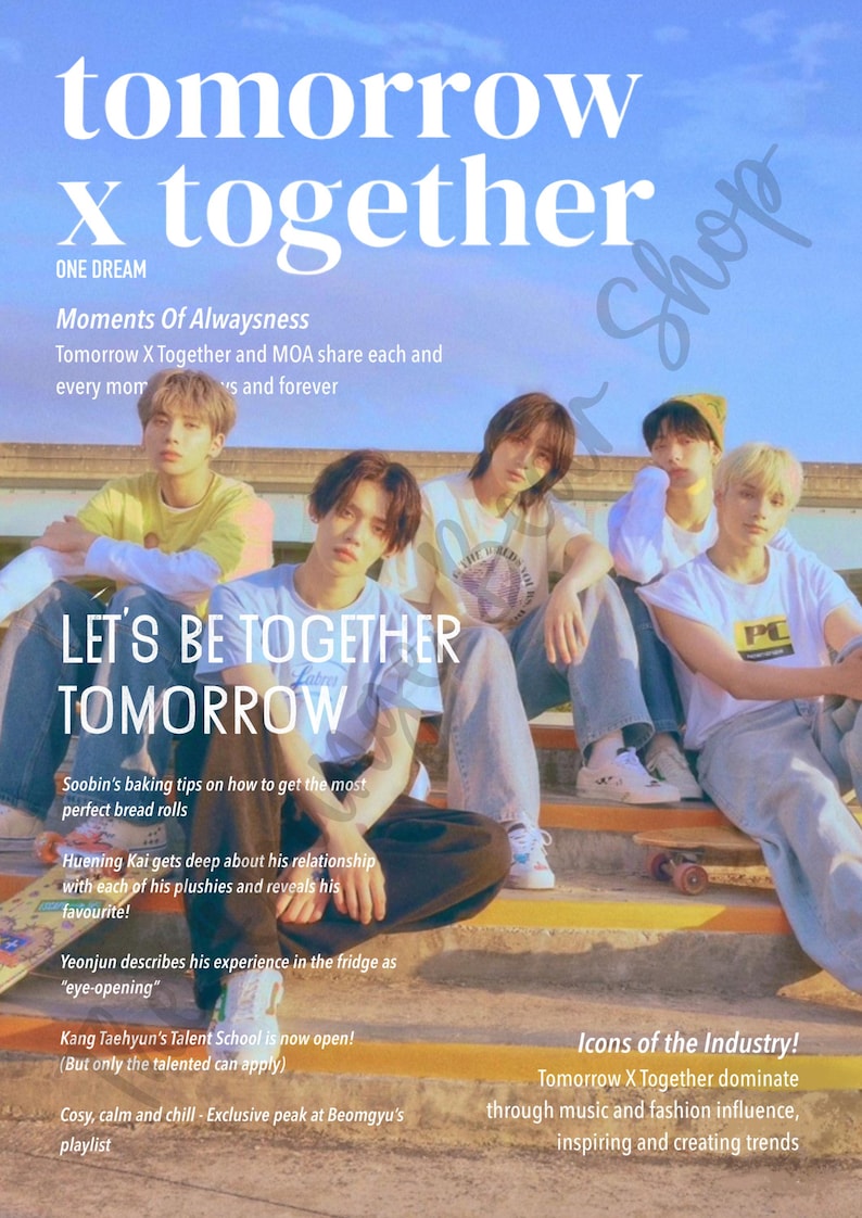 Handmade TXT Magazine Cover Poster | Digital Print - Etsy