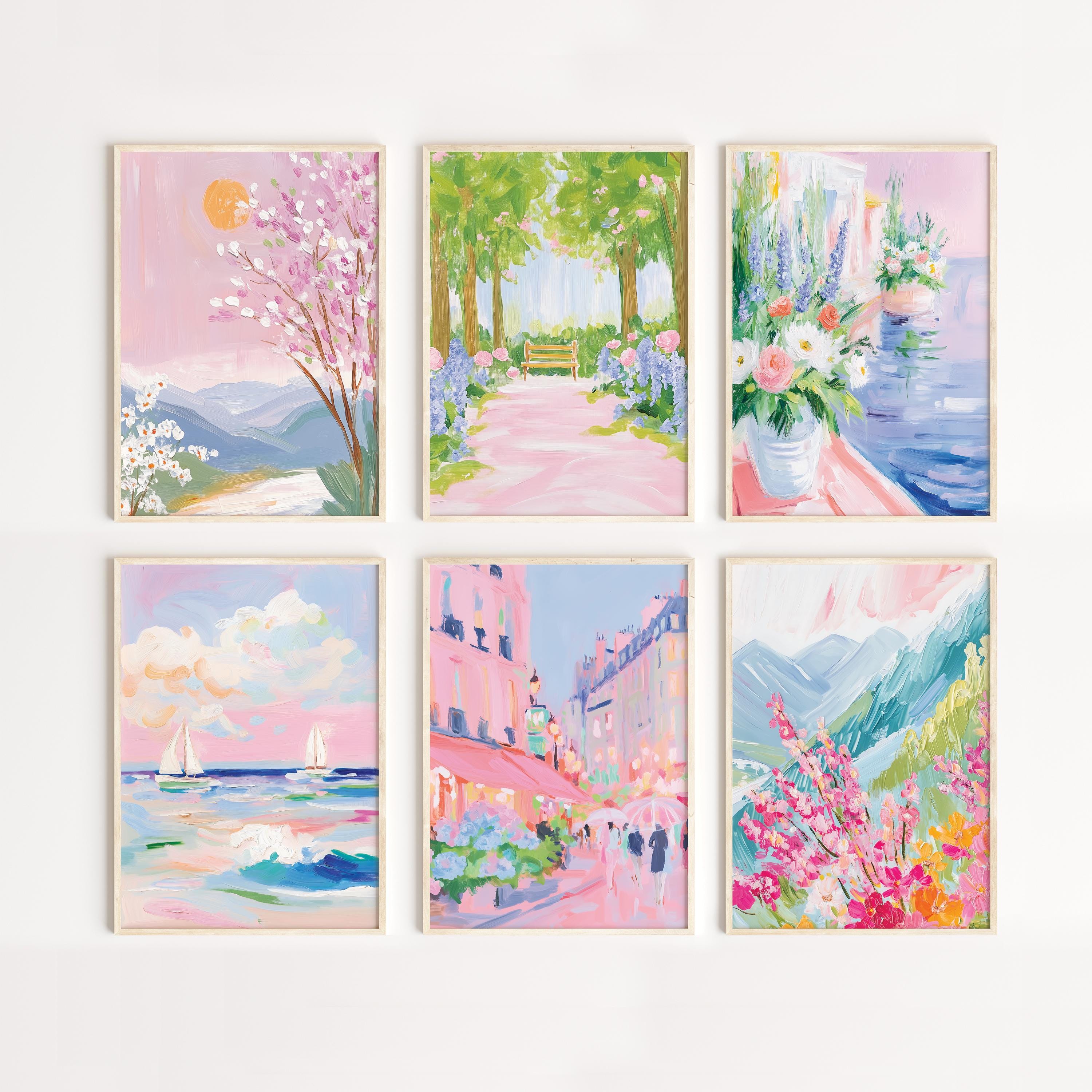 Pastel Impressionist Landscape Art Prints: French Countryside (digital ...