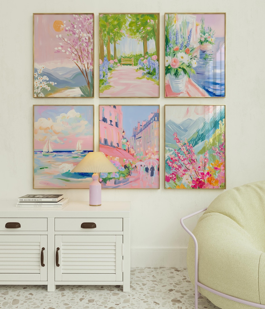 Pastel Impressionist Landscape Art Prints: French Countryside (digital ...