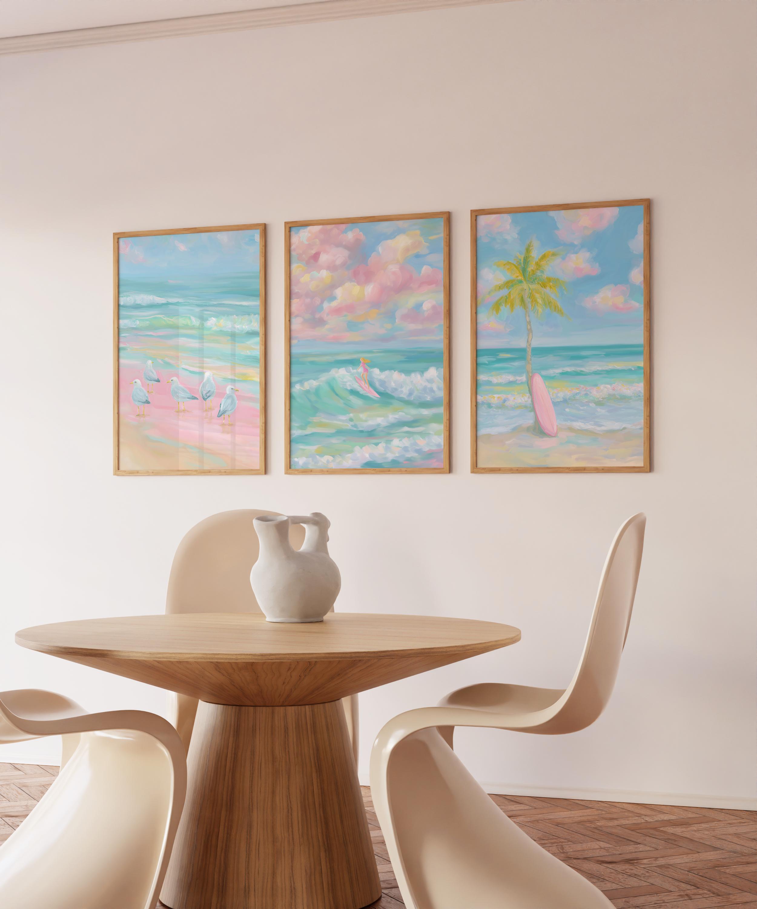 Pastel Coastal Wall Art Set of 6 – Digital Download Ocean Prints, Beach ...