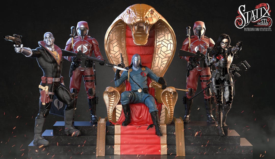 3D Printed G.I. Joe Diorama: Cobra Commander, Destro, Baroness - Etsy