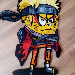 Spongebob Naruto Tufting Rug / 100% Handmade Anime Rug - Etsy