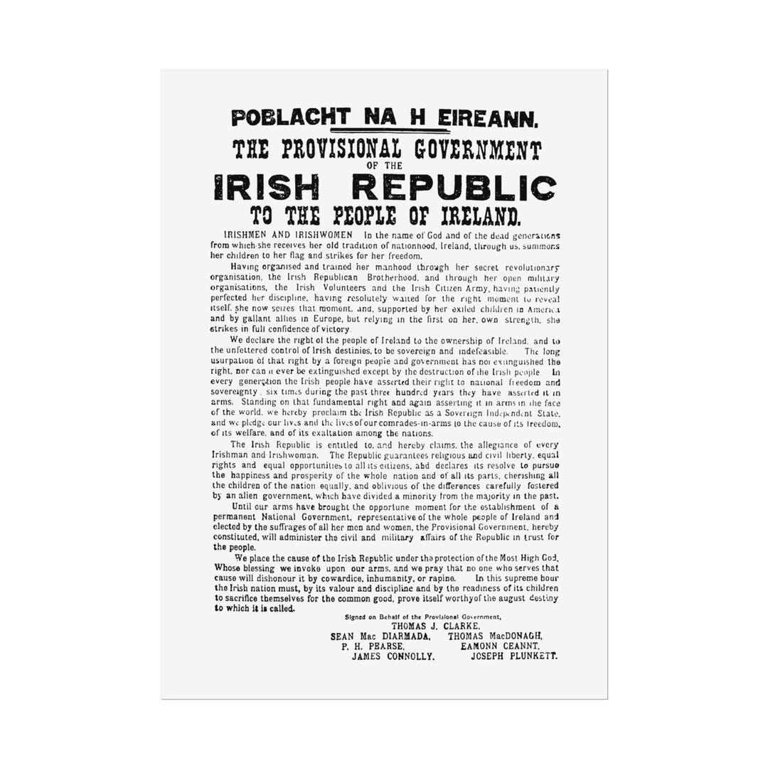 Irish Proclamation Rolled Poster - Vintage Irish Republic Wall Art ...