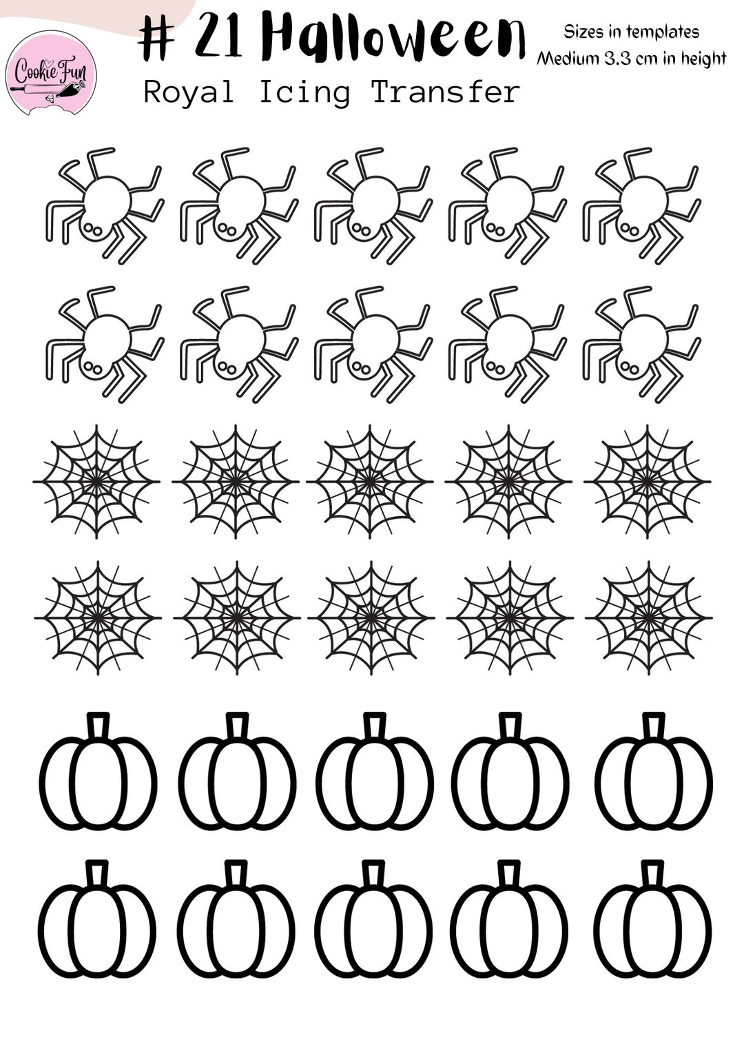 Royal Icing Transfer Sheets Halloween Spider and Webs - Etsy